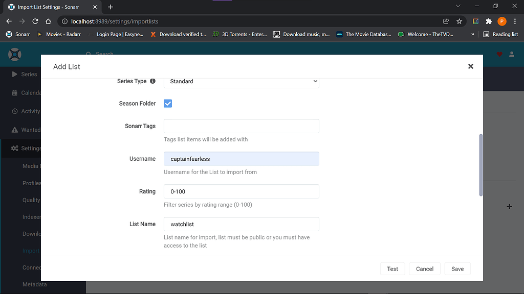 Trakt List Error - Help & Support - sonarr :: forums