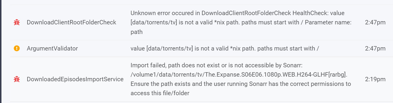 Sonarr - Import failed, path does not exist or is not accessible by Sonarr - Help & Support ...